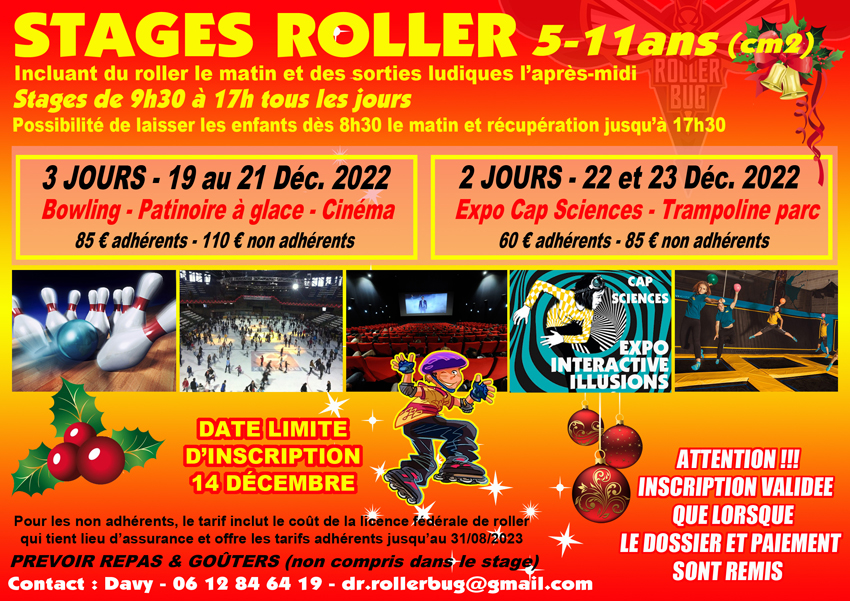 Stages Roller Noël 2022 – Rollerbug