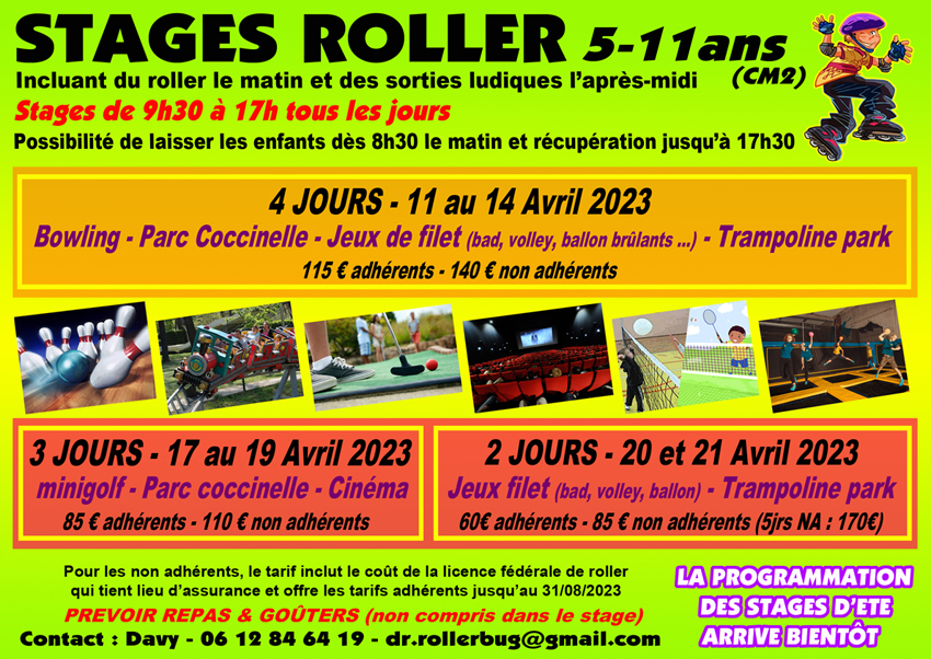 Stages Roller Vacances Pâques – Rollerbug