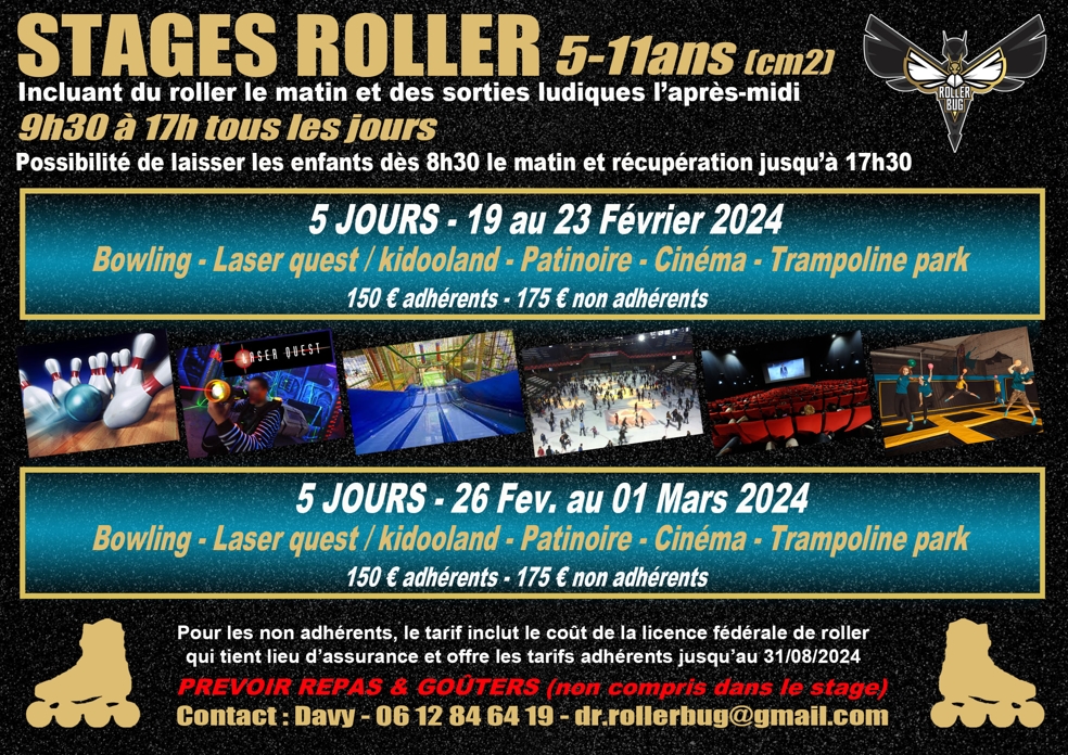 Stages Roller Vacances de Février 2024 – Rollerbug