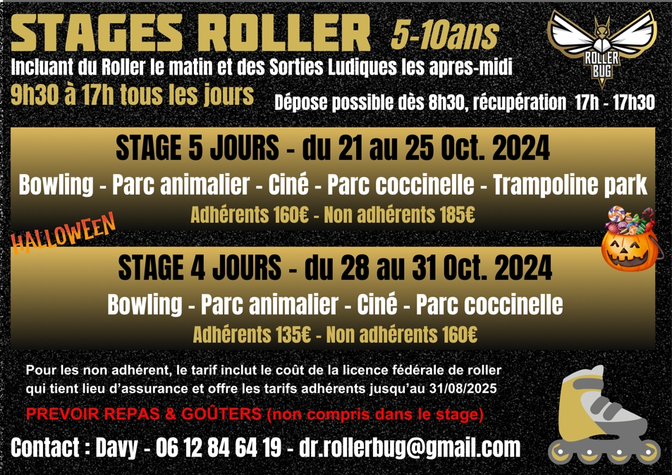 Stages Roller Vacances Toussaint 2024 – Rollerbug